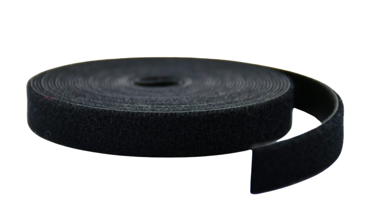 Grizzly Supply 1/2” Black Hook and Loop Continuous Roll 15ft/roll ...