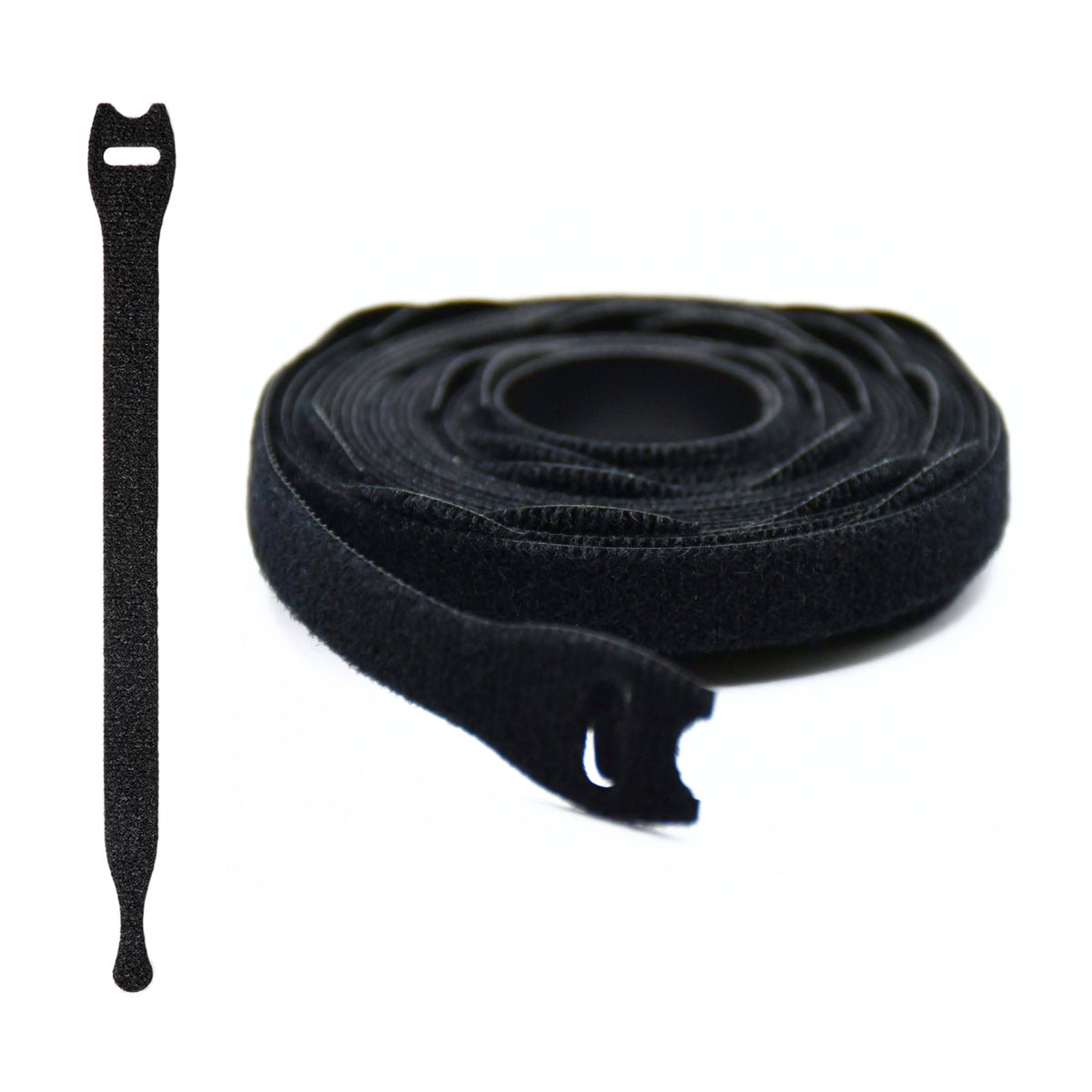 Grizzly Supply 8" Black Back to Back Hook and Loop Cable Tie 25/roll ...