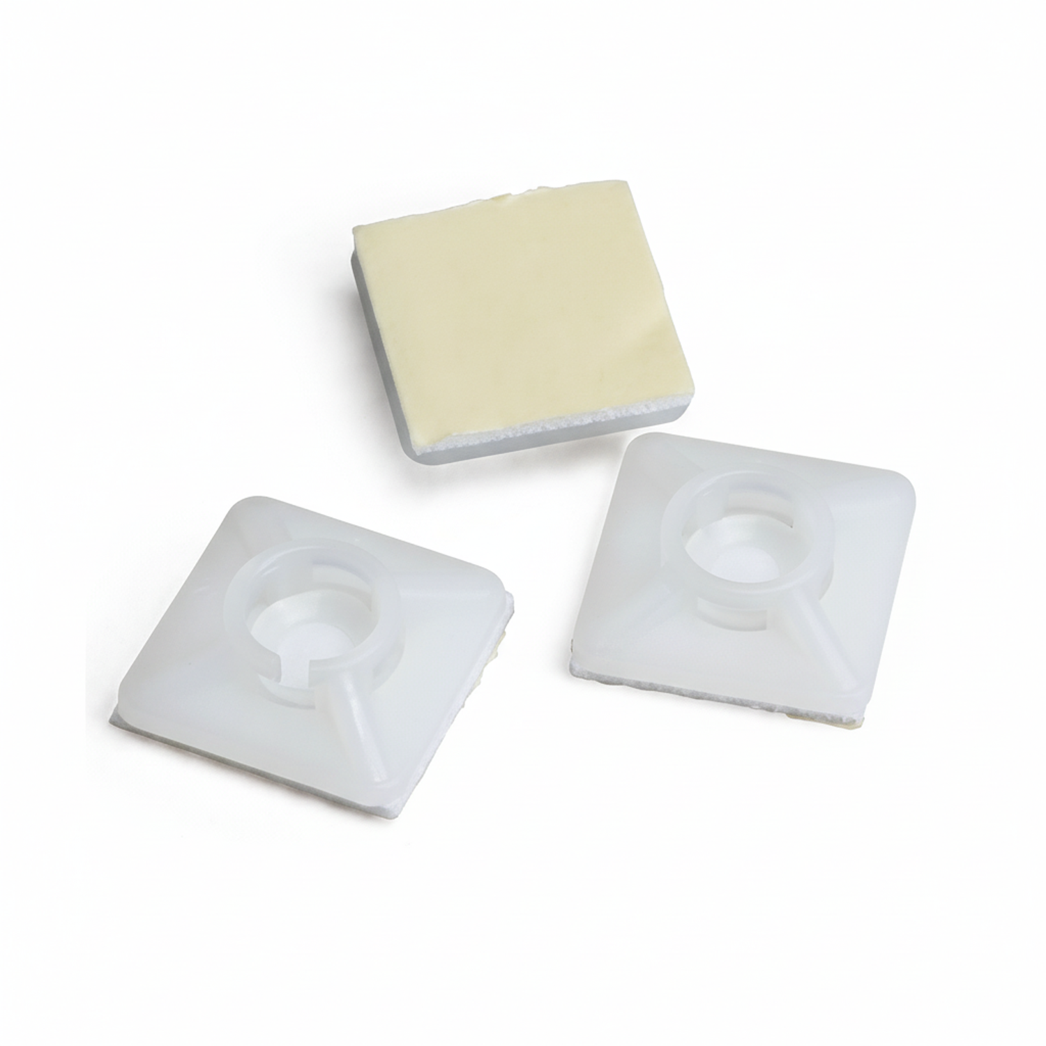 .75" Natural 4-Way Adhesive Cable Mounts 100/bag | Cable Ties Unlimited