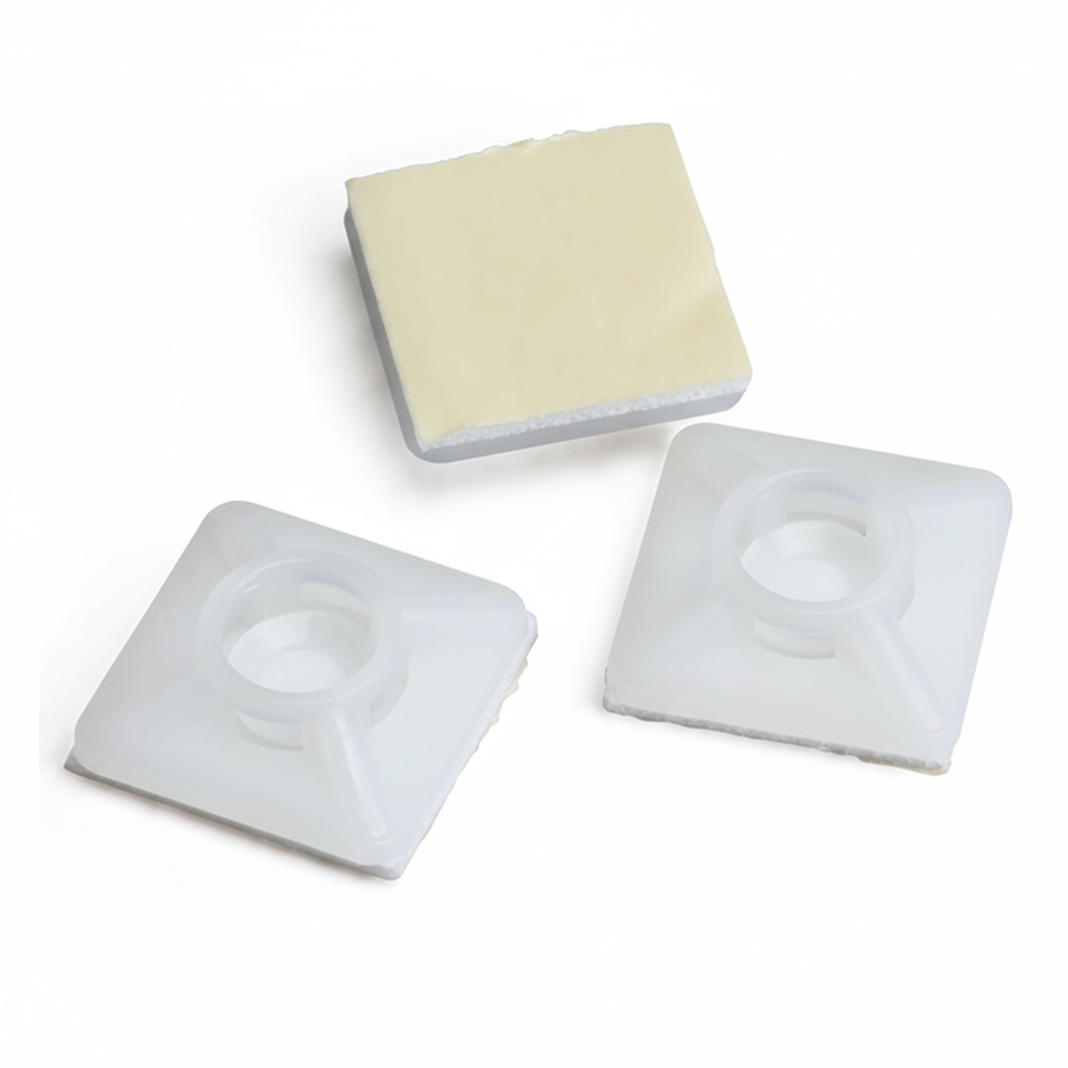 .75" Natural 4-Way Adhesive Cable Mounts 25/bag | Cable Ties Unlimited