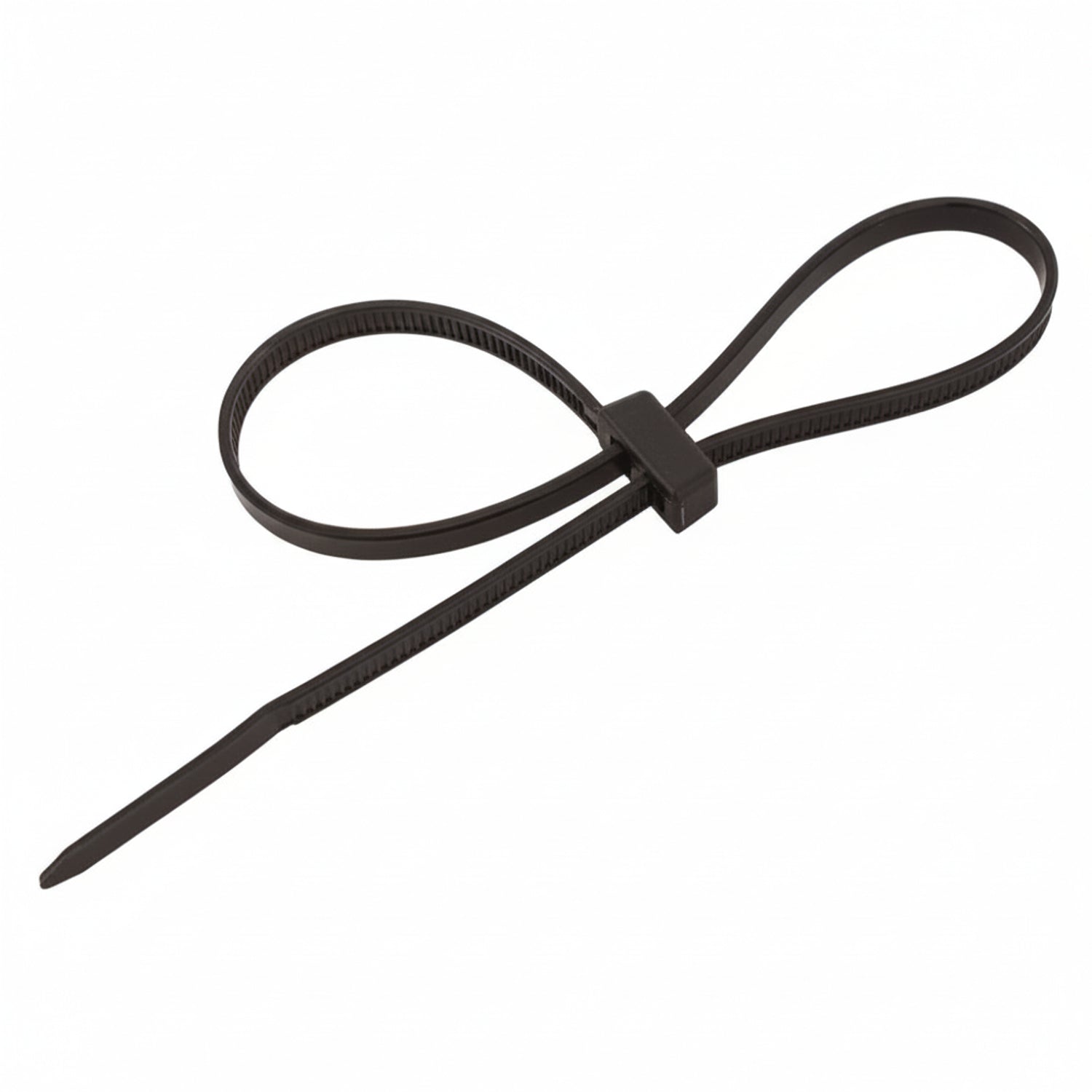 8" 50lb Black Double Loop Cable Tie 100/bag | Cable Ties Unlimited