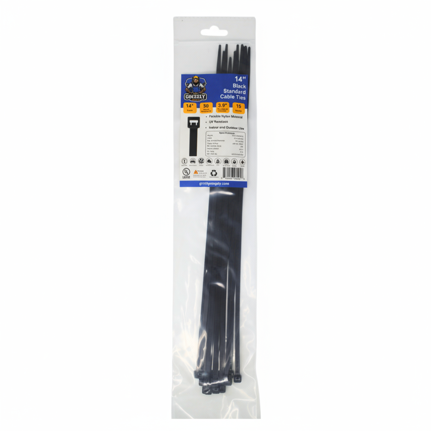14" 50lb BlackUV Cable Tie 15/bag – Cable Ties Unlimited