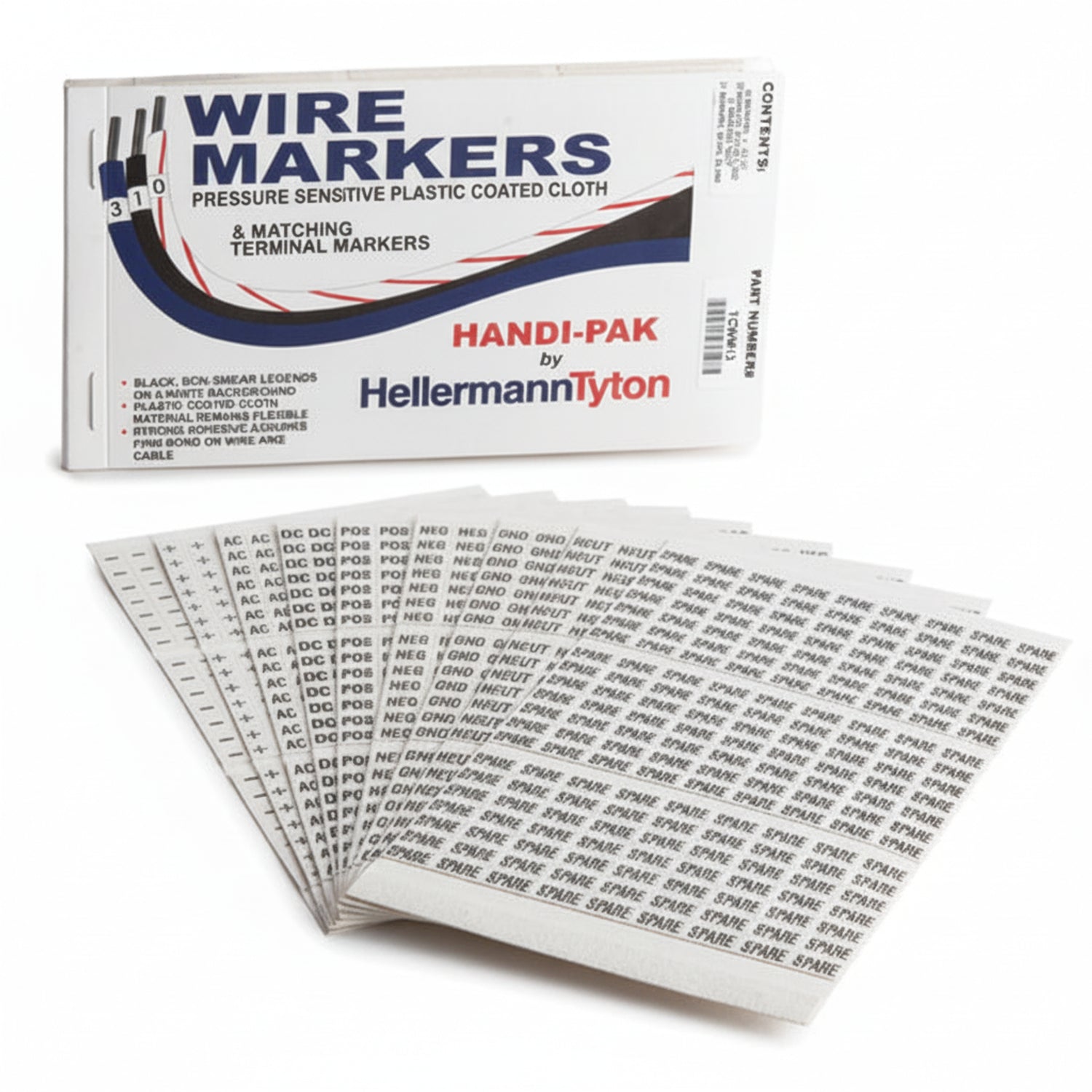 HellermannTyton TCWM13 Handi-Pak Marker Booklet, (45) +, -, AC, DC, (3 ...