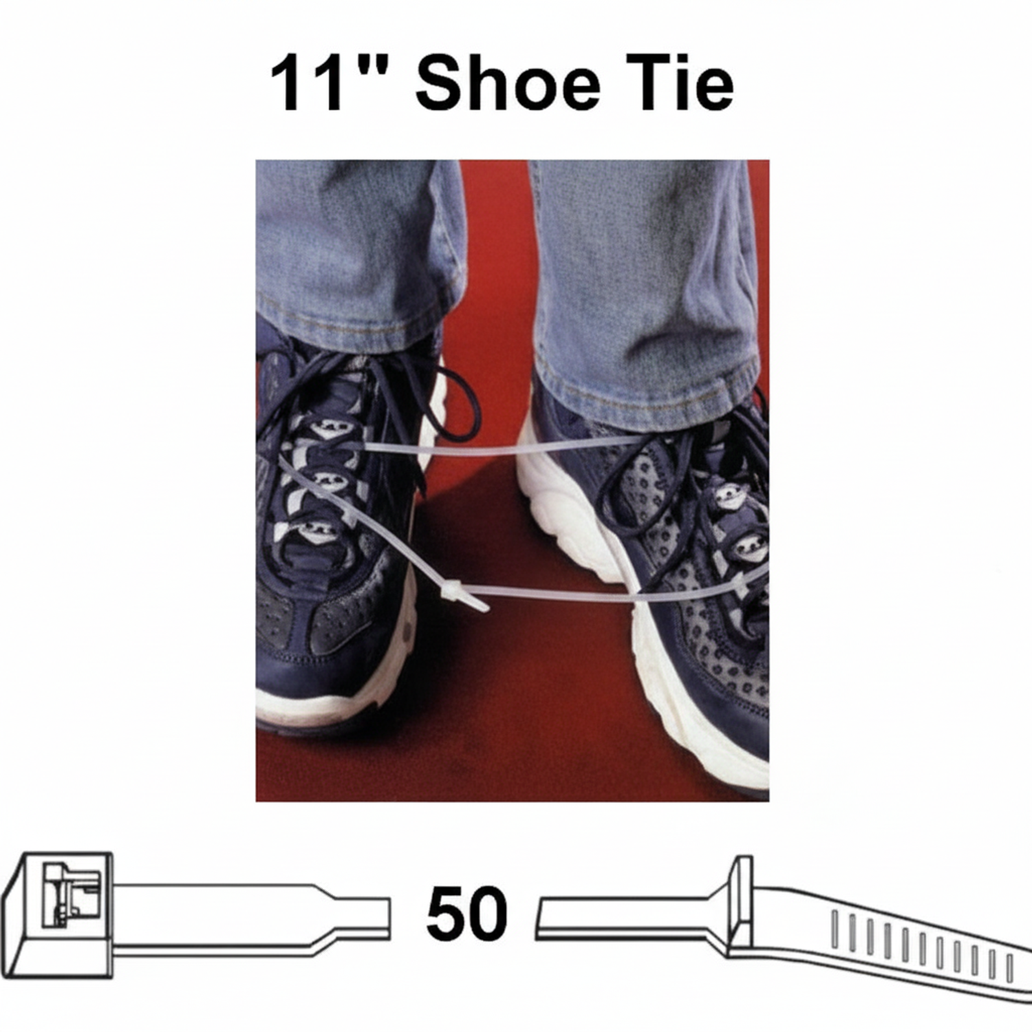 30" 50lb Natural Shoe Ties 500/bag | Cable Ties Unlimited